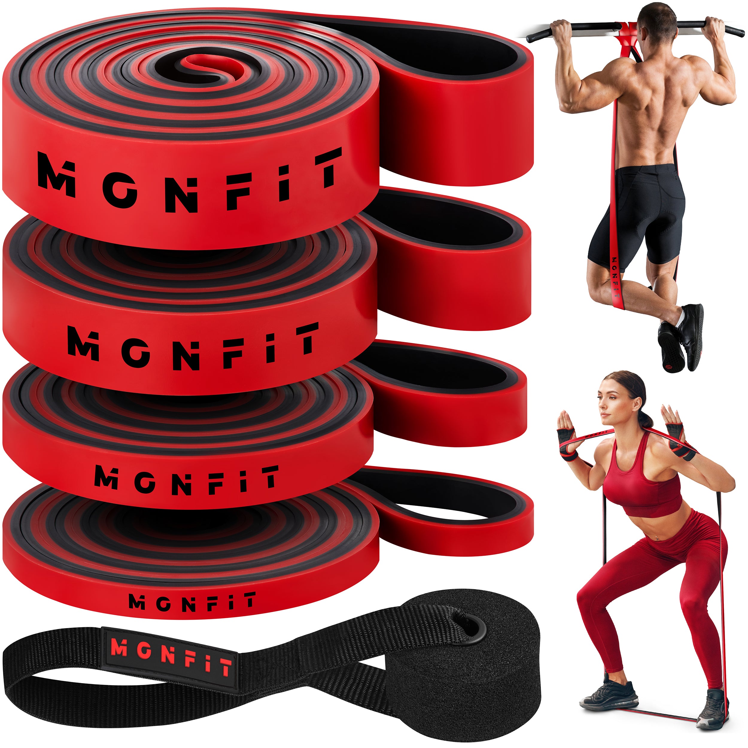 Set of 4 Pull Up Assistance Bands By MONFIT